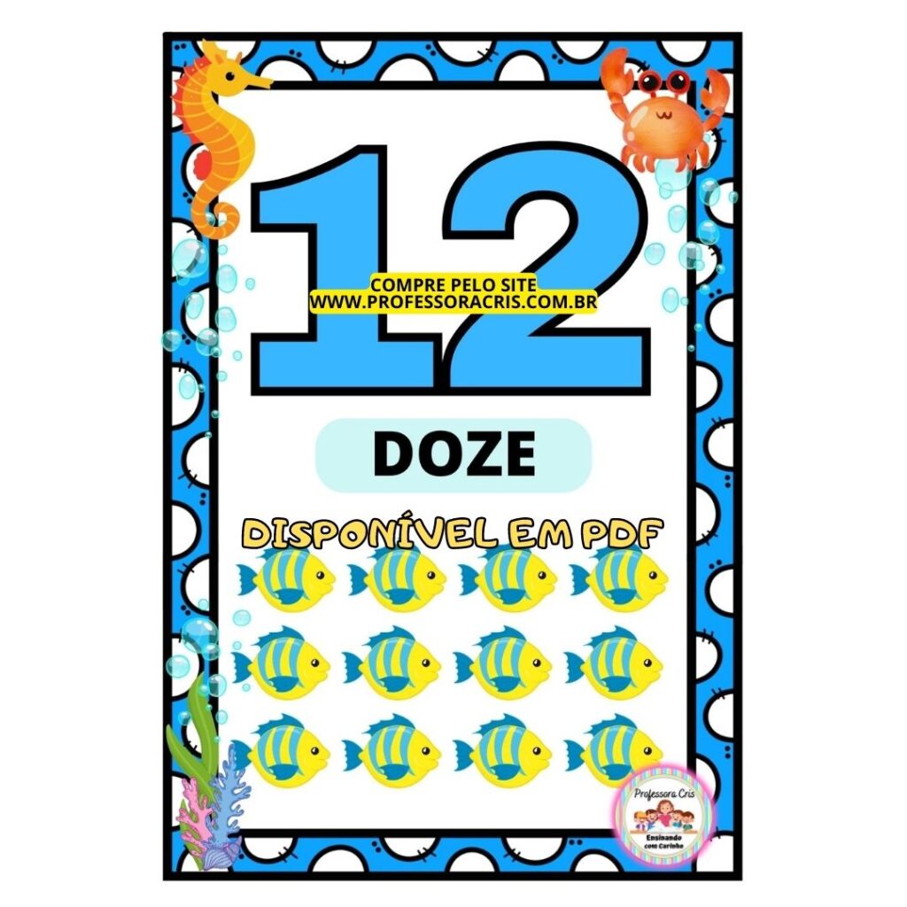 PDF ALFABETO E NÚMEROS FUNDO DO MAR – Professora Cris – Ensinando com ...
