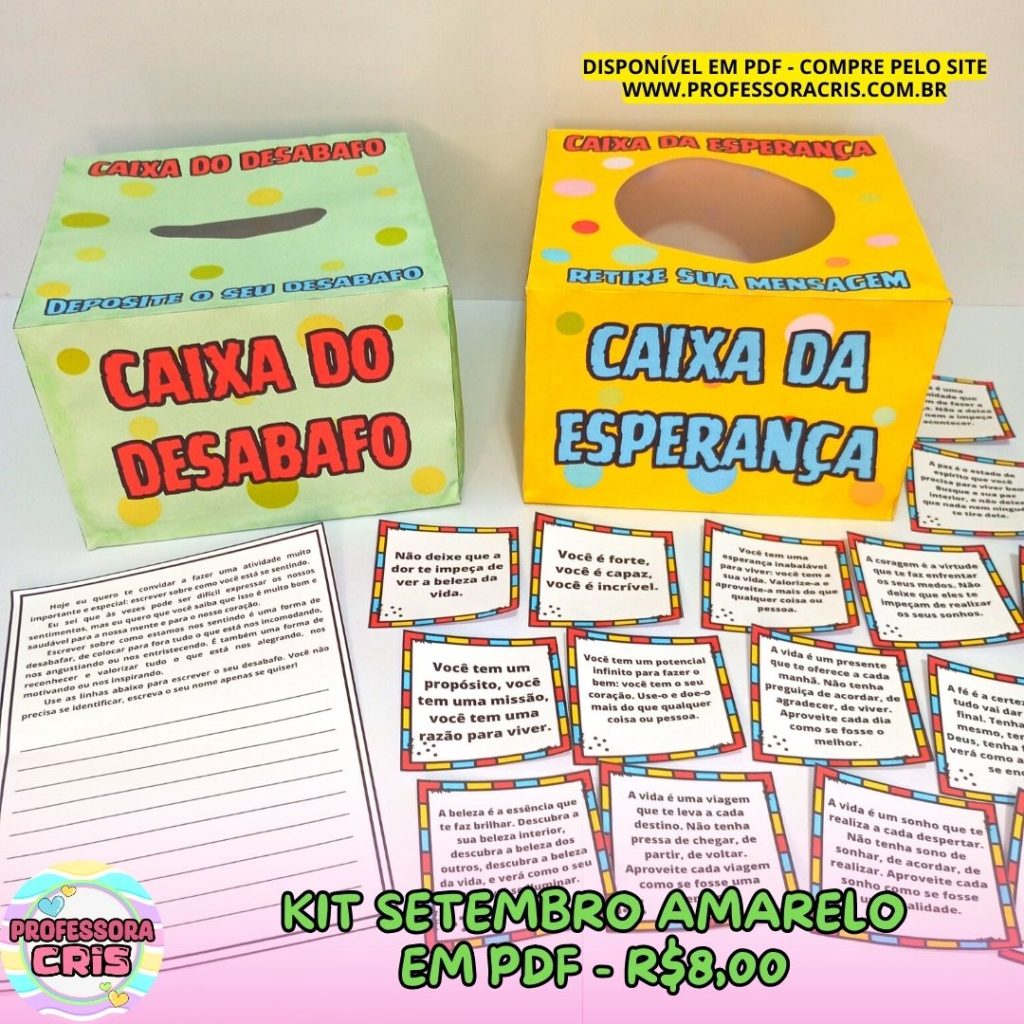 PDF KIT SETEMBRO AMARELO – Professora Cris – Ensinando com carinho PDF KIT SETEMBRO AMARELO – Professora Cris – Ensinando com carinho