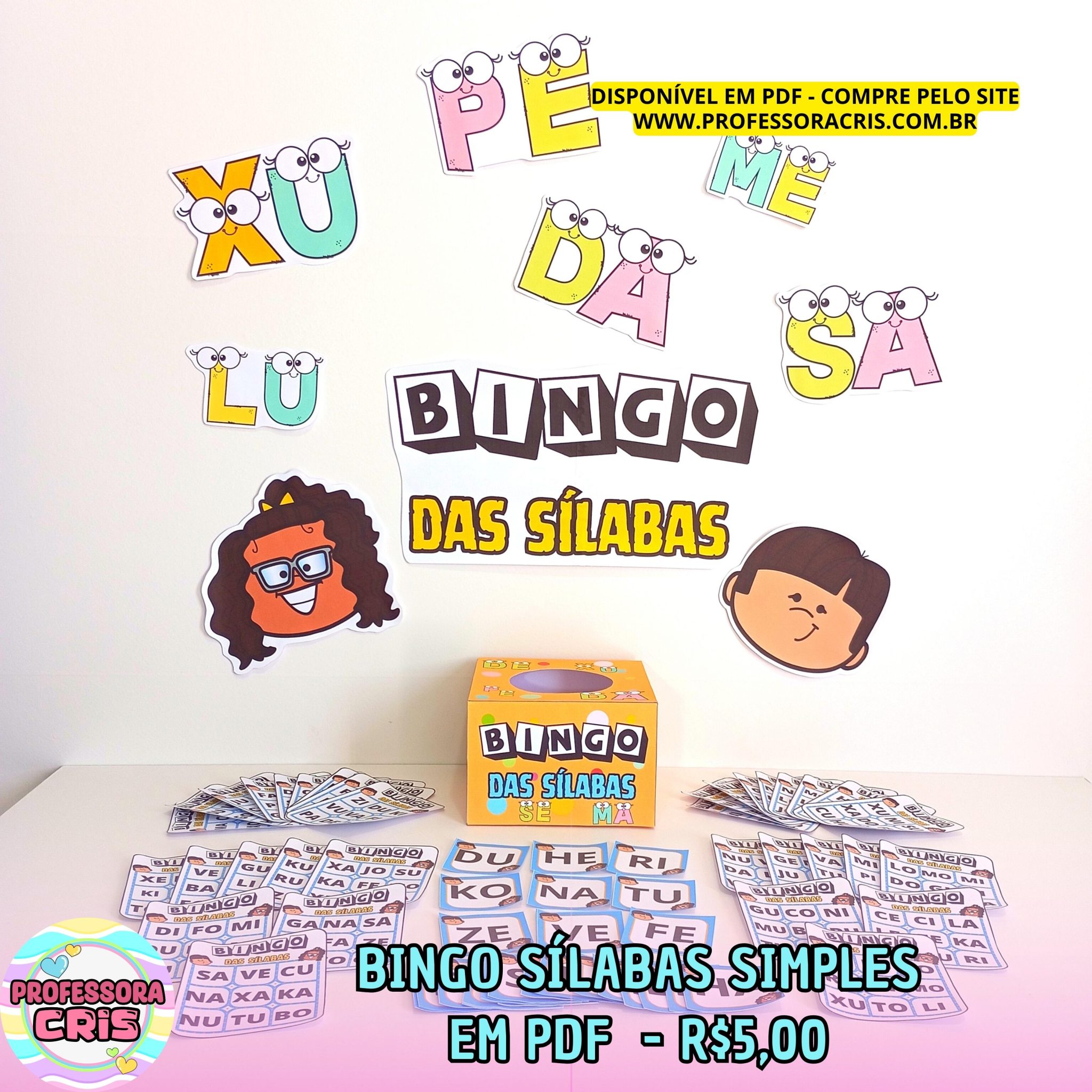 PDF JOGO BINGO SÍLABAS SIMPLES – Professora Cris – Ensinando com carinho