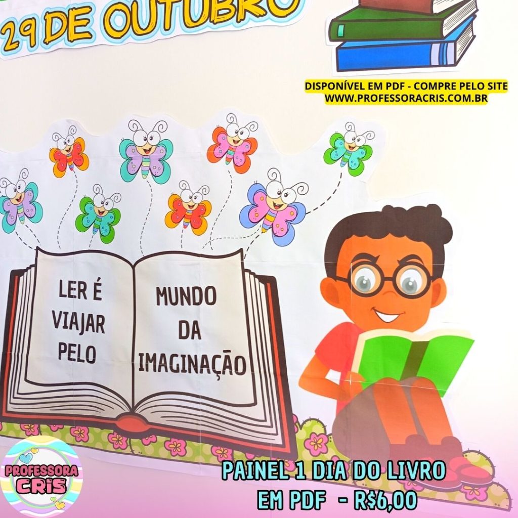 PDF Painel 1 Dia do Livro – Professora Cris – Ensinando com carinho