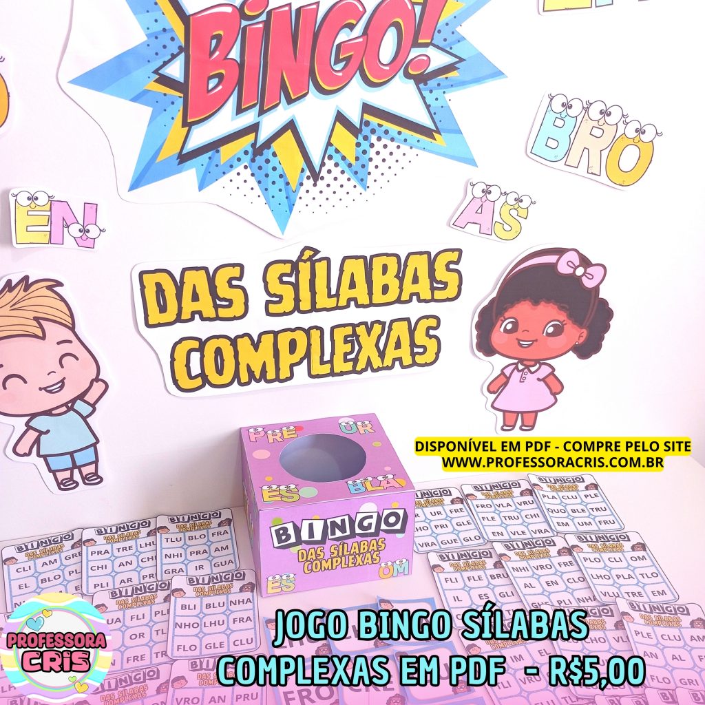 PDF JOGO BINGO SÍLABAS COMPLEXAS – Professora Cris – Ensinando com carinho