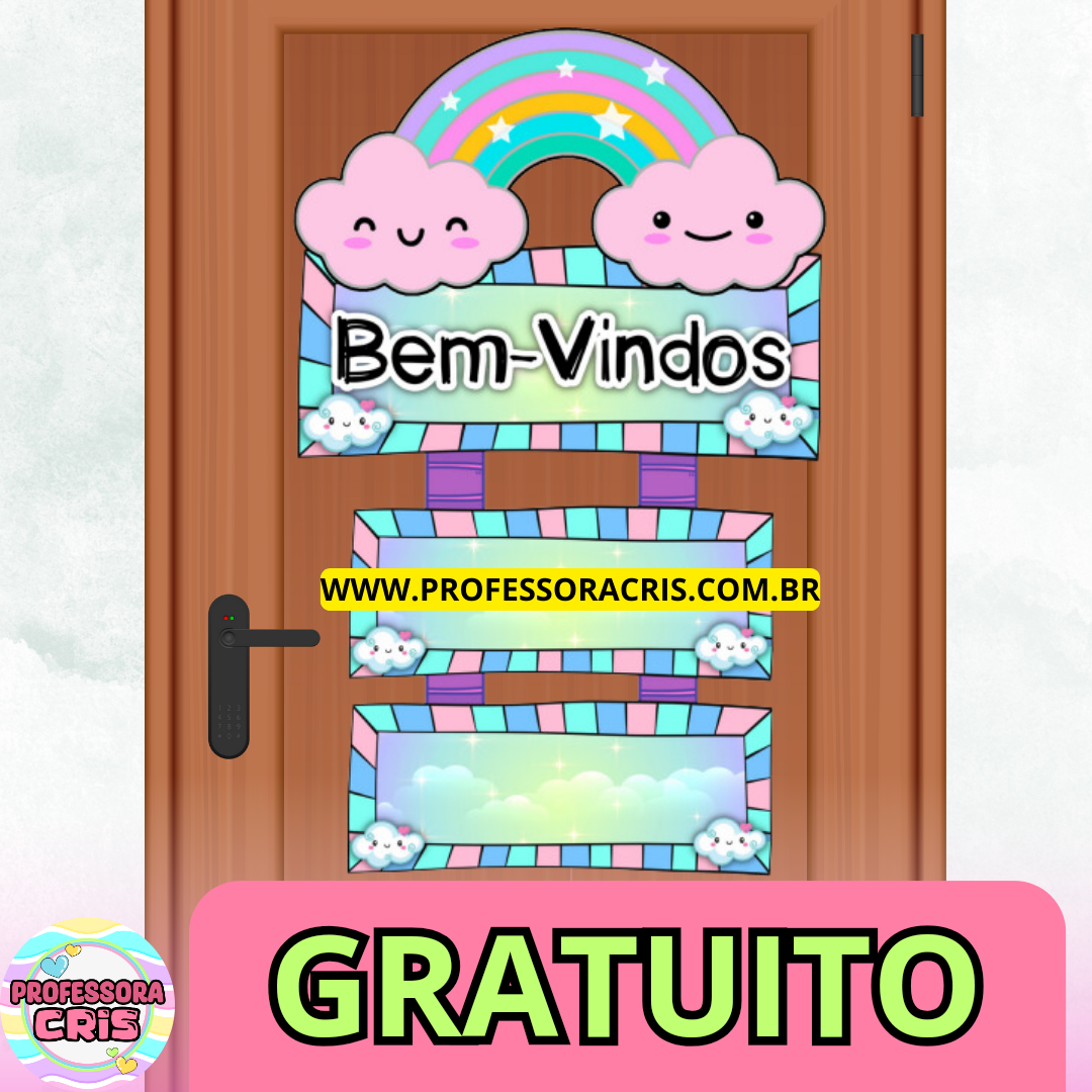 Cartaz de porta Bem-vindos tema Chuva de amor – Professora Cris ...