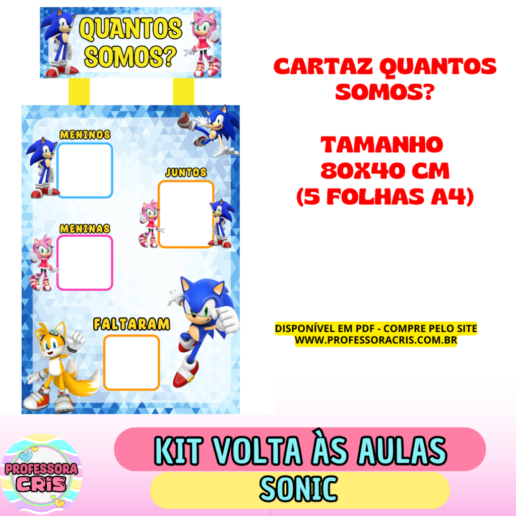 Kit Cartazes para sala de aula – Sonic – Professora Cris – Ensinando ...